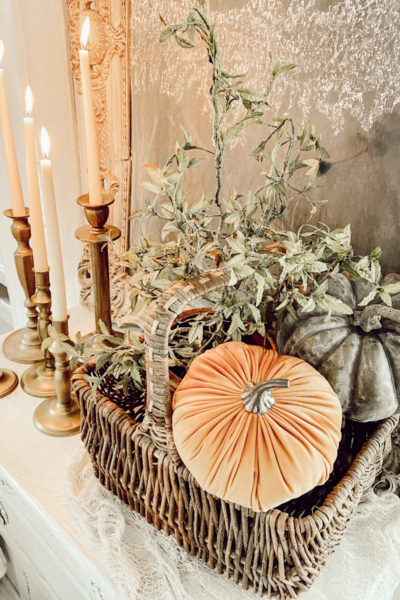 Fall Pumpkin Decor Theme | Simple Side Table Decor With Pumpkins