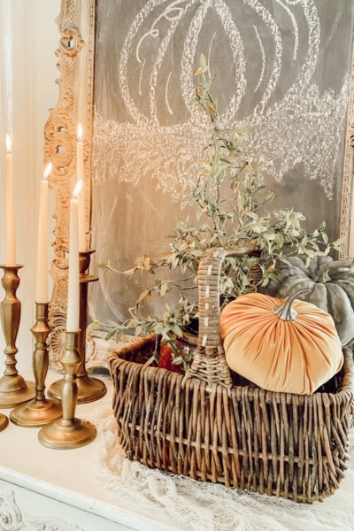 Fall Pumpkin Decor Theme | Simple Side Table Decor With Pumpkins
