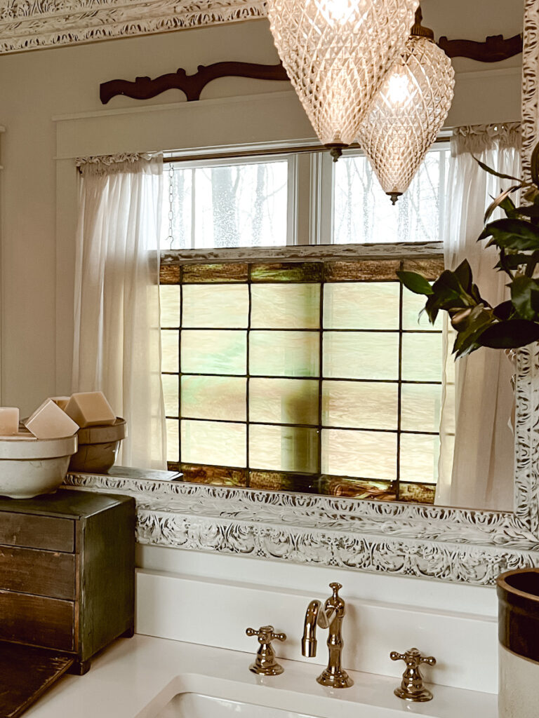 Stained Glass Window in the Bathroom for Privacy - Deb and Danelle